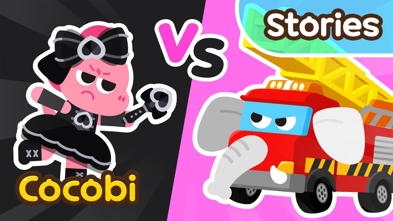 Elephant and Fire Truck Combined! | Cocobi Pink vs Black EP06 | Kids ...