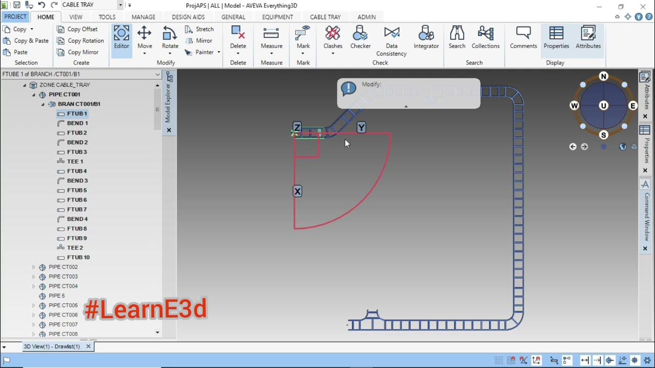 Aveva E3d - Cable Tray- Modification Using Model Editor - YouTube
