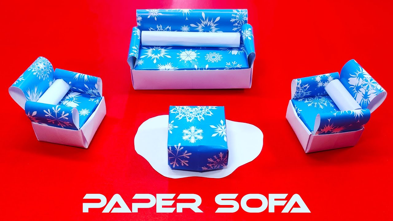DIY MINI PAPER SOFA - How to make a Paper Sofa - Easy Paper Craft - YouTube