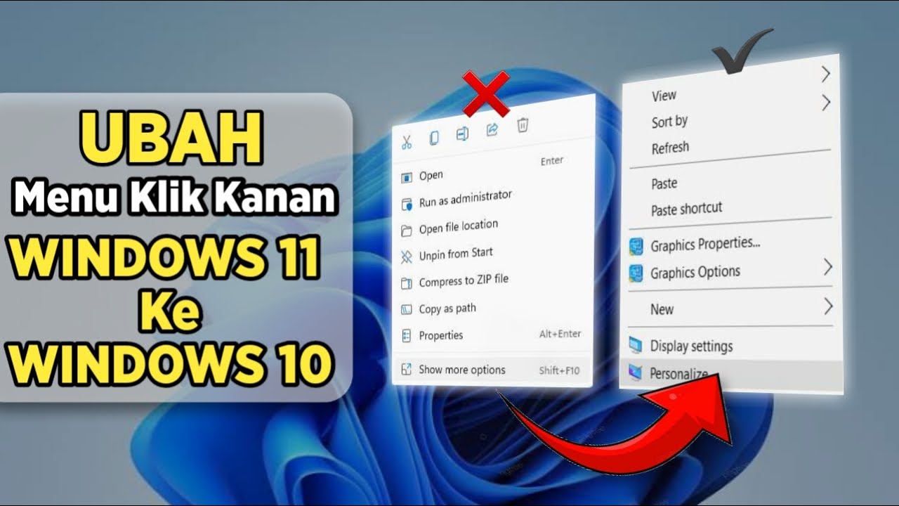 Cara Mengubah Menu Klik Kanan Windows 11 Ke Windows 10 - YouTube