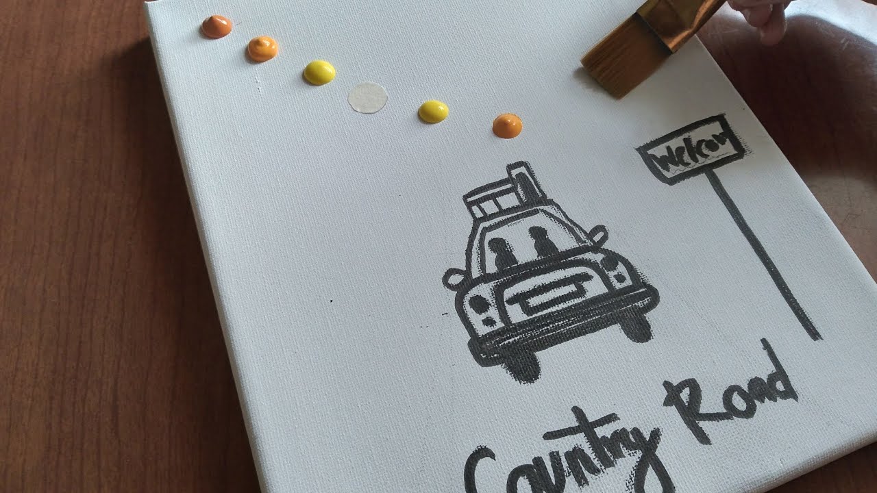 Driving in Country Road || Acrylic Painting || Step by Step Satisfying ...