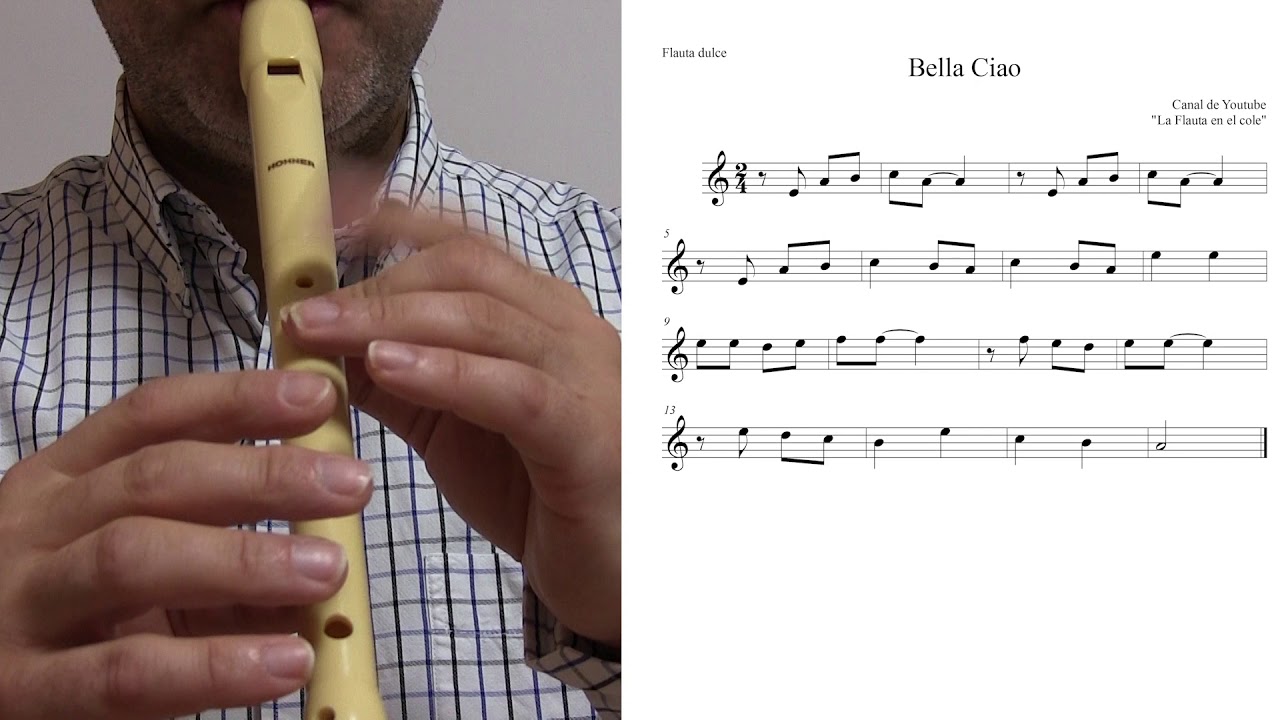 Bella Ciao para flauta dulce - YouTube