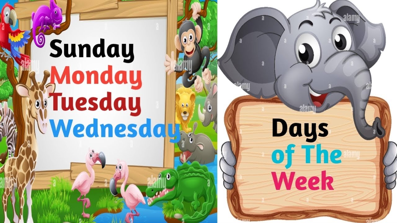 Days of week name /Sunday Monday/7 days of week/week song / week rhymes ...