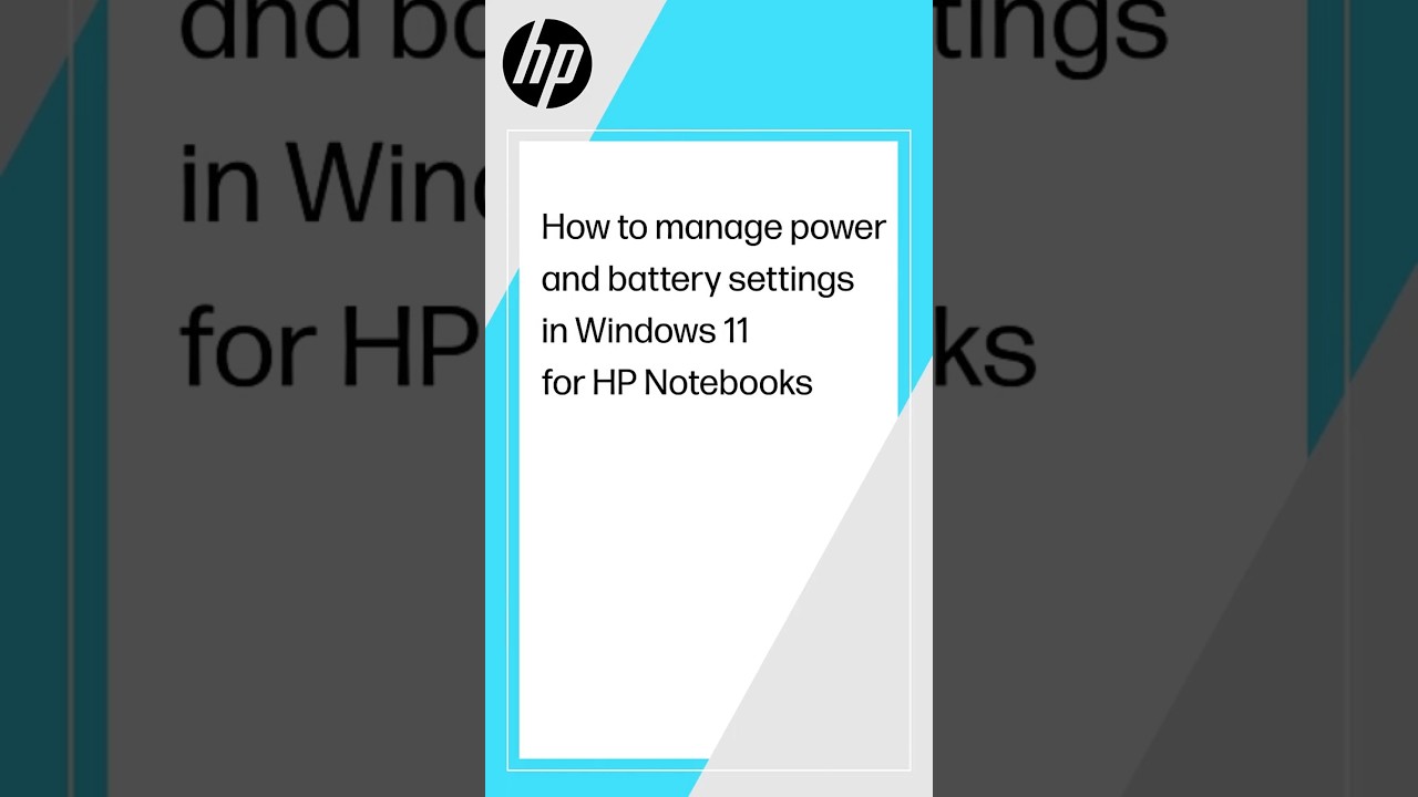 How to manage power and battery settings in Windows 11 for HP Notebooks ...