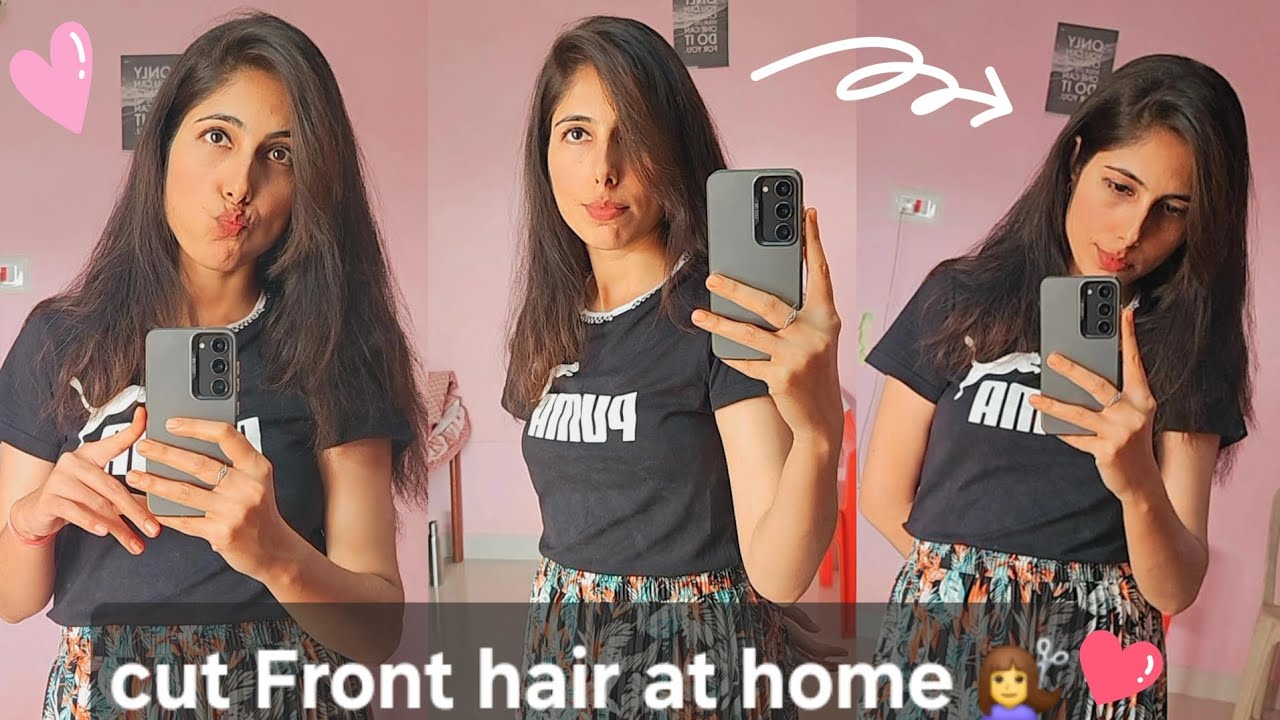 How To Cut Front Hair At Home || hair bangs ,side swept , Flicks ...