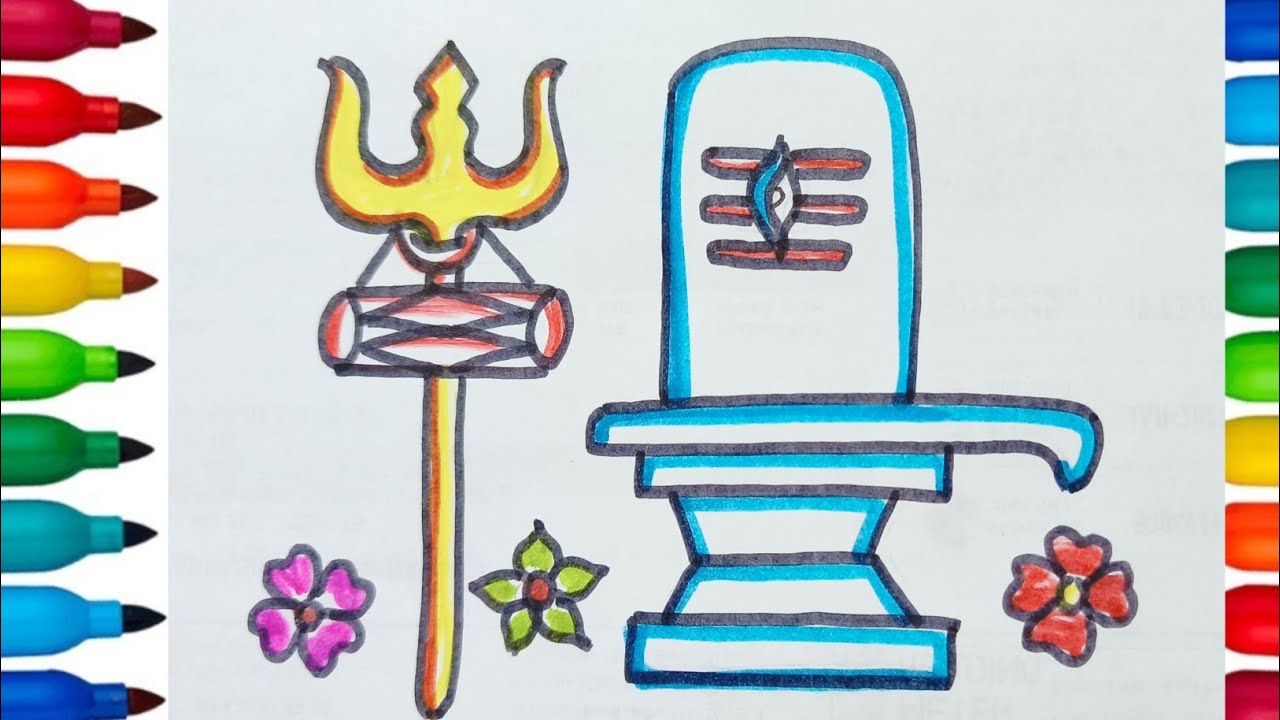Shivling drawing step by step | शिवलिंग का चित्र | Shiva lingam drawing ...
