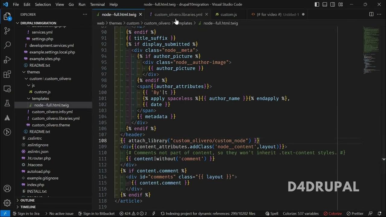 How To Attach Libraries In Your Twig Files Drupal 10 Drupal 9 Drupal 8 D4drupal Youtube