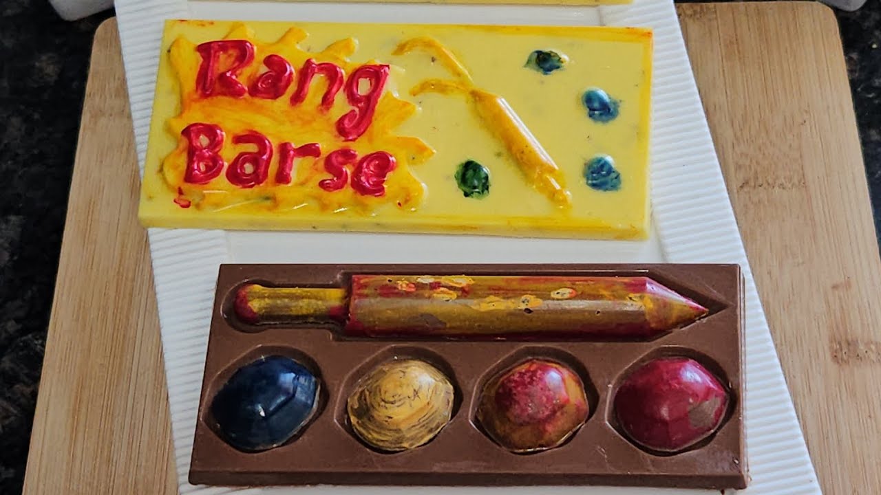 How to make colourful chocolates for Holi? Review of Cocoa Butter paint ...