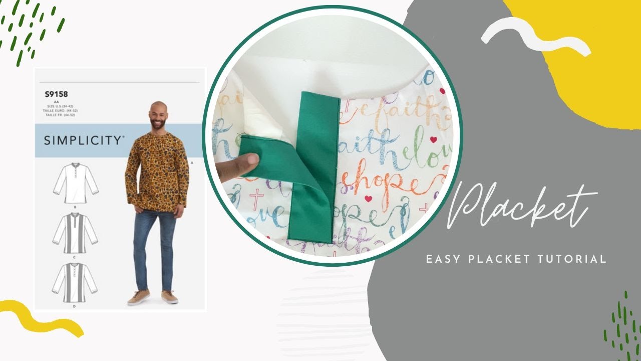 easy placket | sewing a mans shirt | Tunic | DIY placket | easy neckline - YouTube