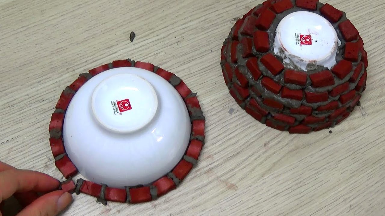 DIY Bricklaying Unique Idea You Never Seen Before - Bowl Used - YouTube