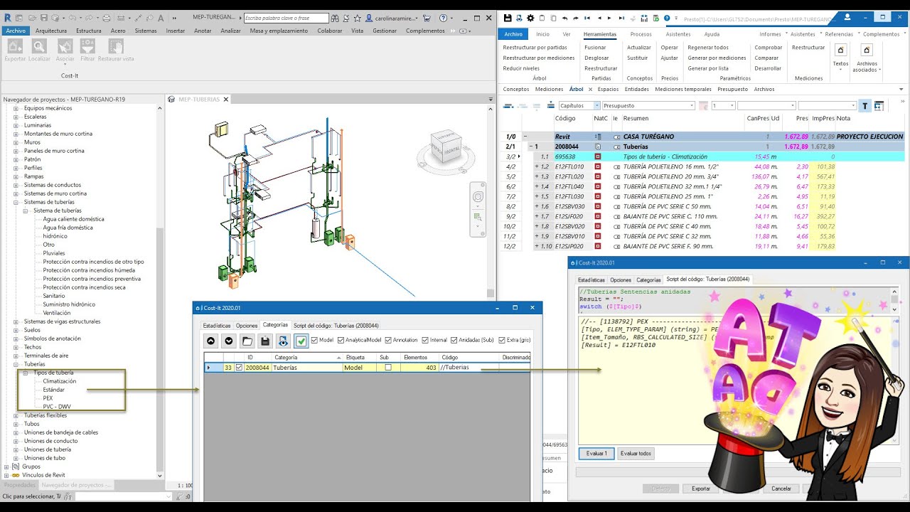 TUBERÍAS DE REVIT CON PRESTO, SCRIPT. - YouTube