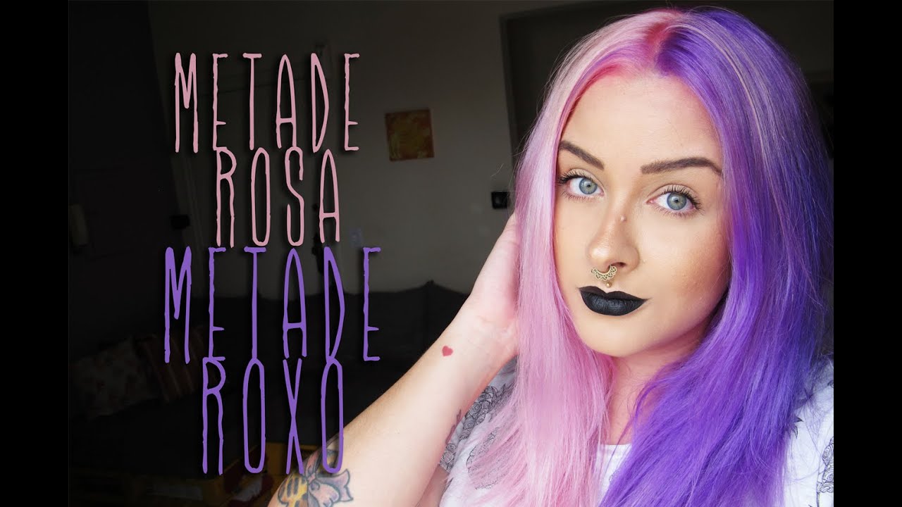 RB - Cabelo metade roxo metade rosa pastel - YouTube