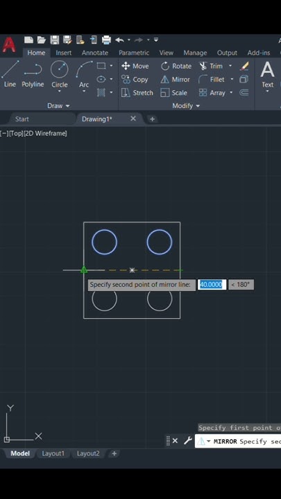 Mirror command | how to use mirror in AutoCAD | mirror command kya hai ...