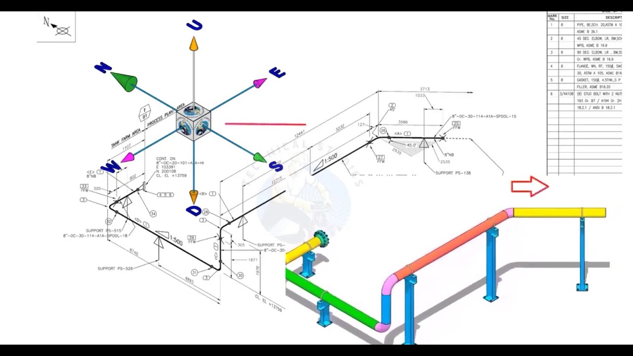 How to Read Piping Isometric Drawing - YouTube