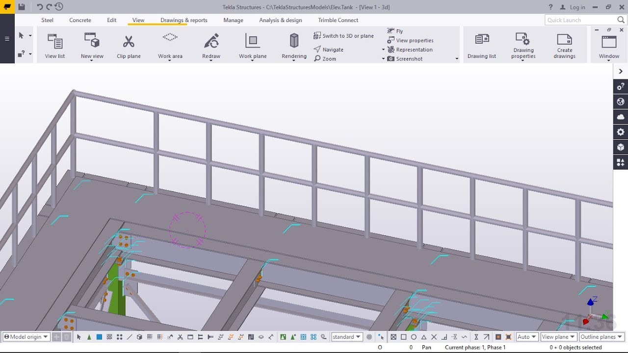 How to Create Tank Tower Platform Walkway | Tekla Strucures - YouTube