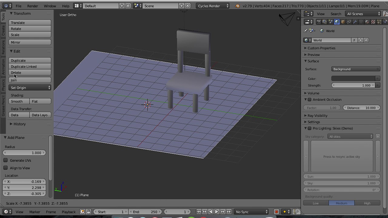 How to make a chair in bender - YouTube