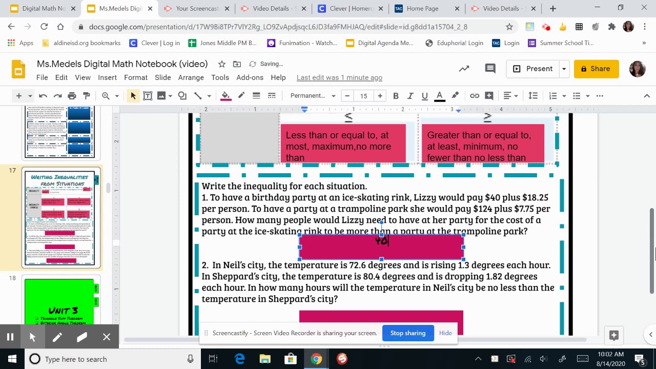 Writing Inequalities from Situation - YouTube