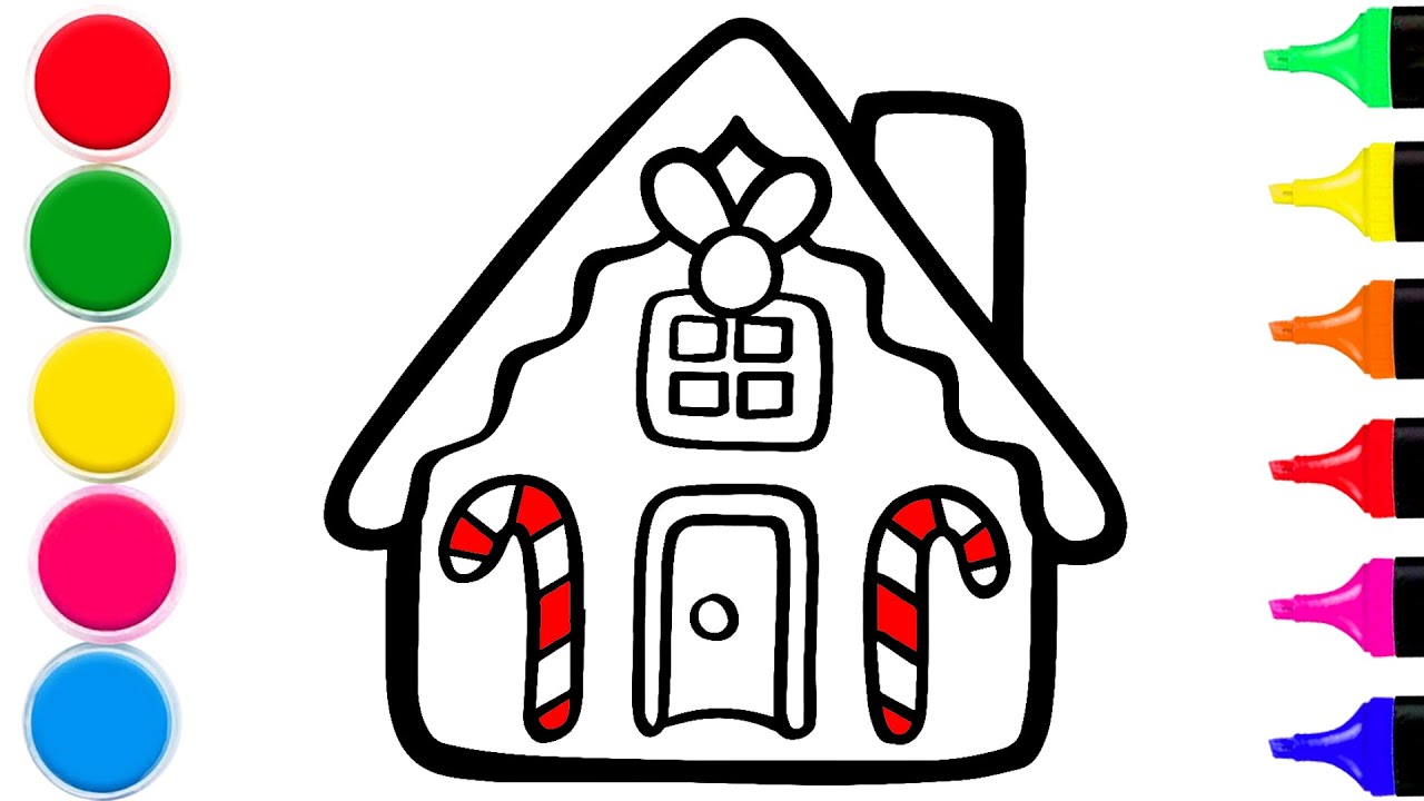 How To Draw A Gingerbread House | Christmas House Drawing - YouTube