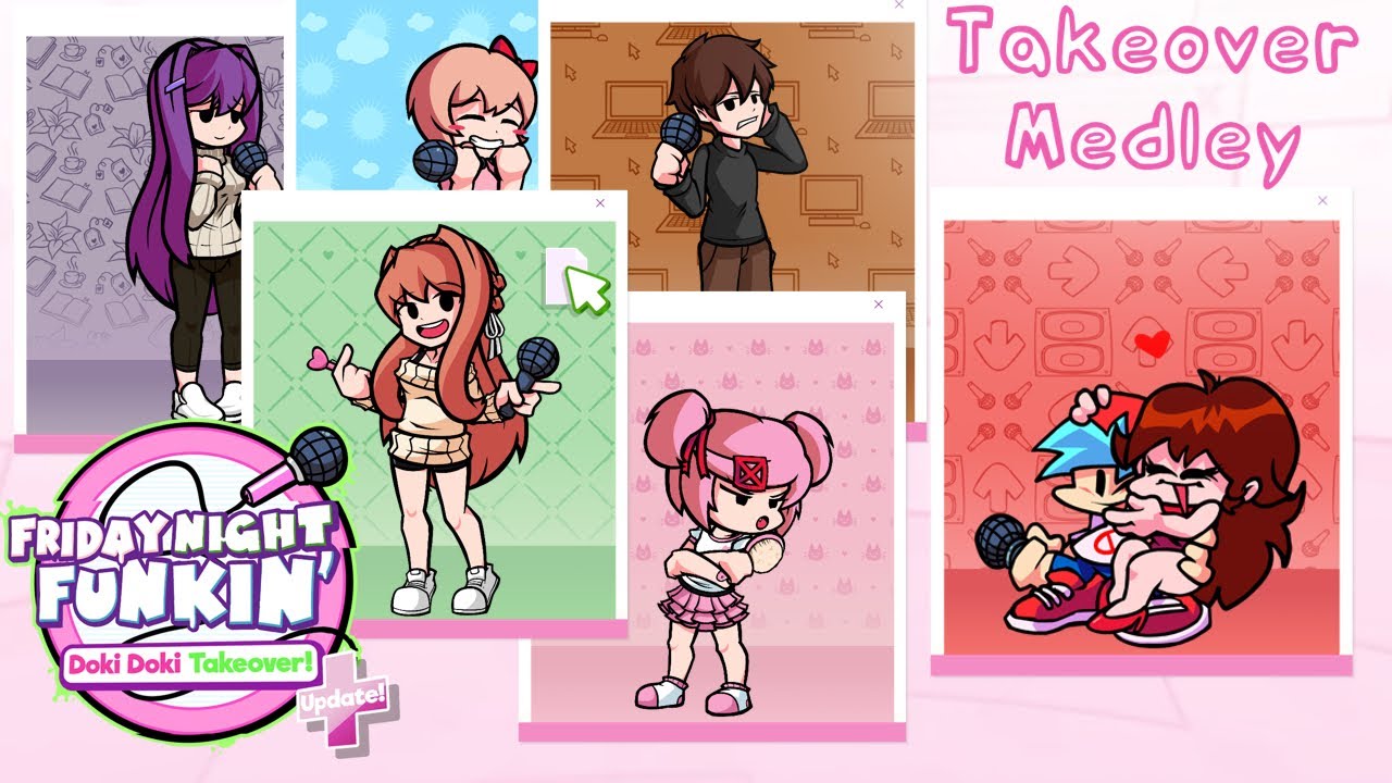 FNF Doki Doki Takeover Plus! - Takeover Medley | DDLC FNF Mod - YouTube