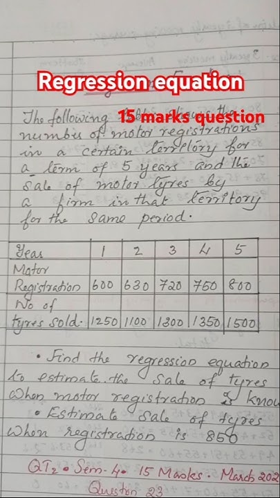 Regression equation - YouTube