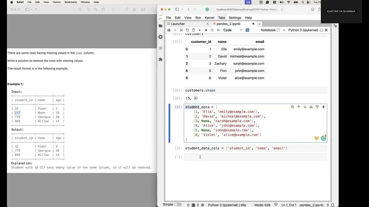Removing Rows with Missing Values in a DataFrame | Pandas for Data Science - YouTube