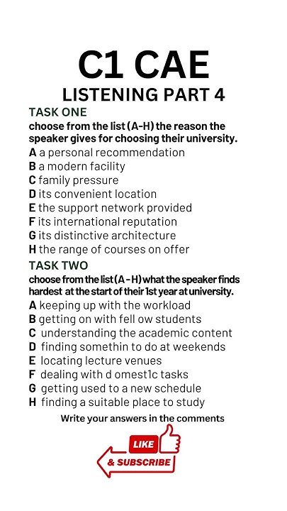C1 Certificate Advanced English (CAE) Listening Practice 2024 - Part 4 ...