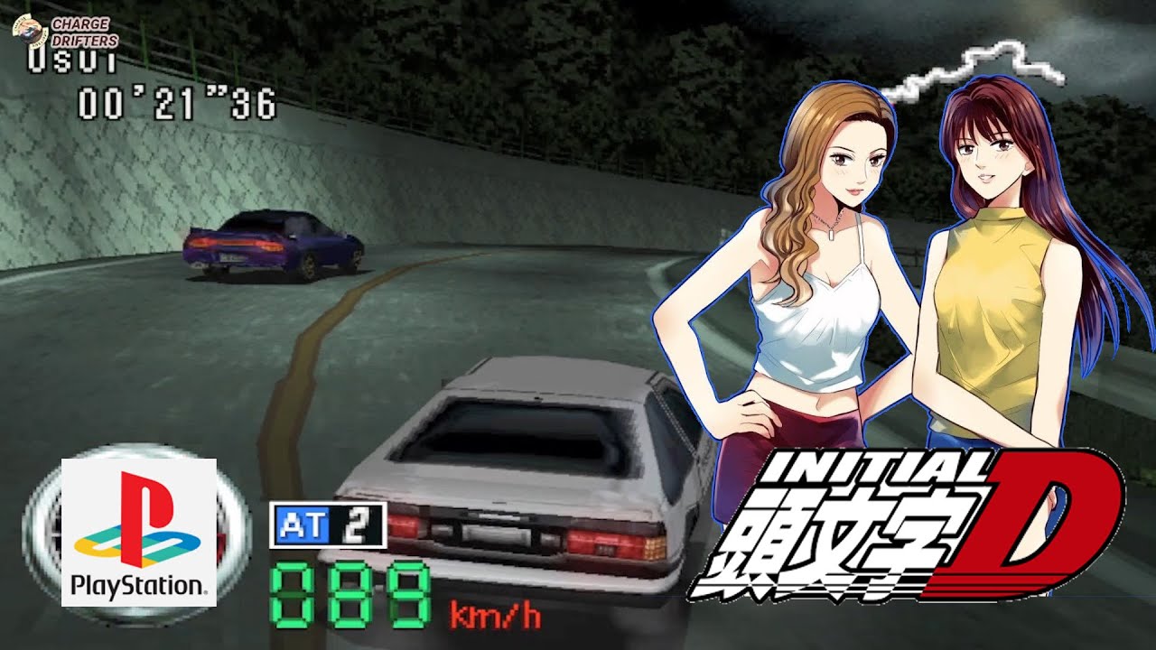 Takumi Fujiwara vs Mako and Sayuki | Initial D (1999) Story Mode | PS1 ...