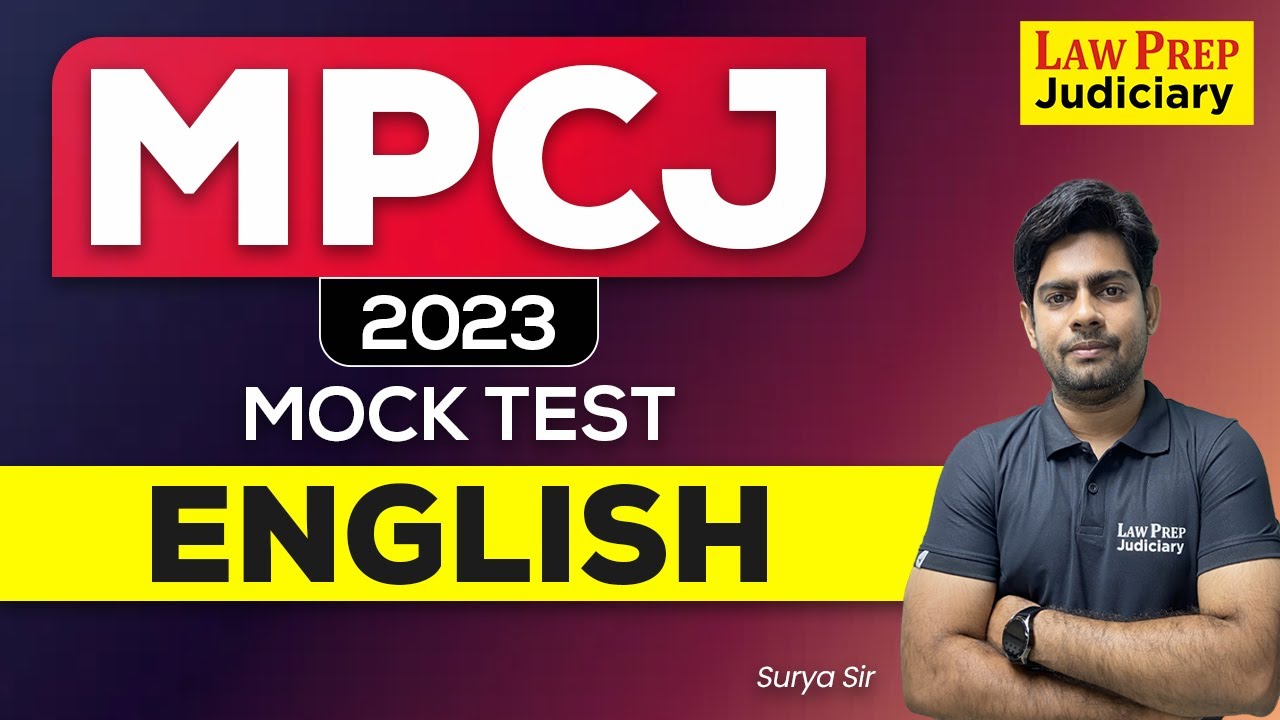 MPCJ 2023 CRASH COURSE: Mock Test for English | MPCJ Exam Preparation ...
