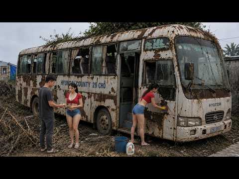 Time-lapse video: Genius Girl: Restarting a 29-seater Hyundai County bus after years of abandonment.