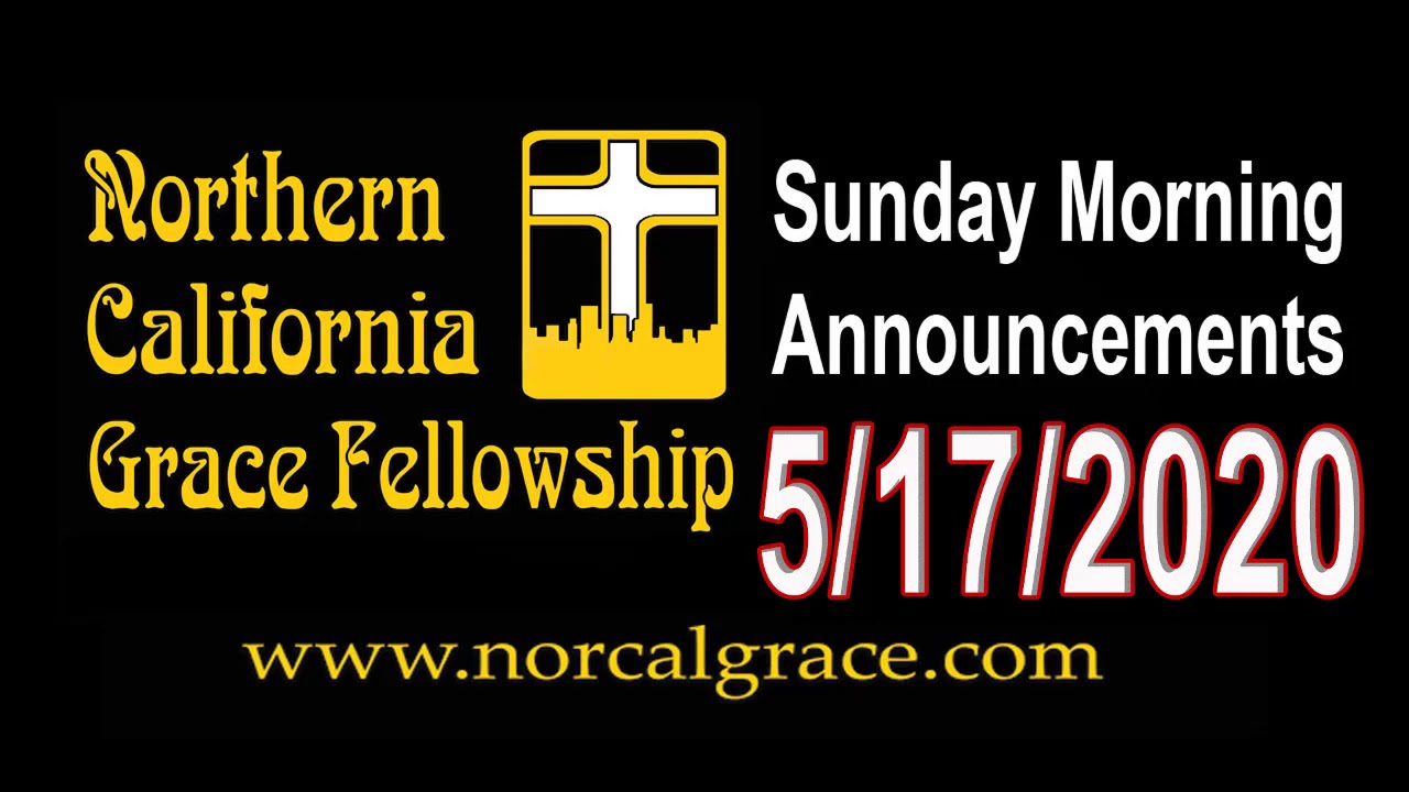 Sunday Morning Announcements - 5/17/2020 - YouTube