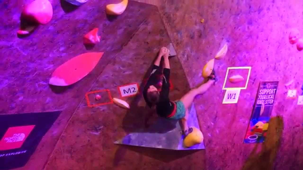 Lisa Chulich climbs W1 at the 2015 Petzl Di'namik Bouldering Comp @ The ...