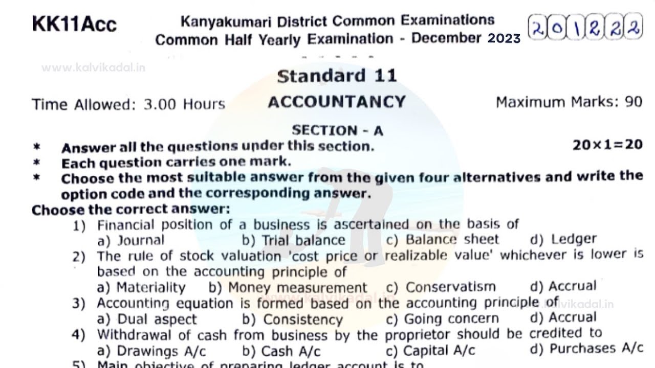 11th Accountancy Half Yearly Exam Question Paper 2023 YouTube 11th-accountancy-half-yearly-exam-question-paper-2023-youtube