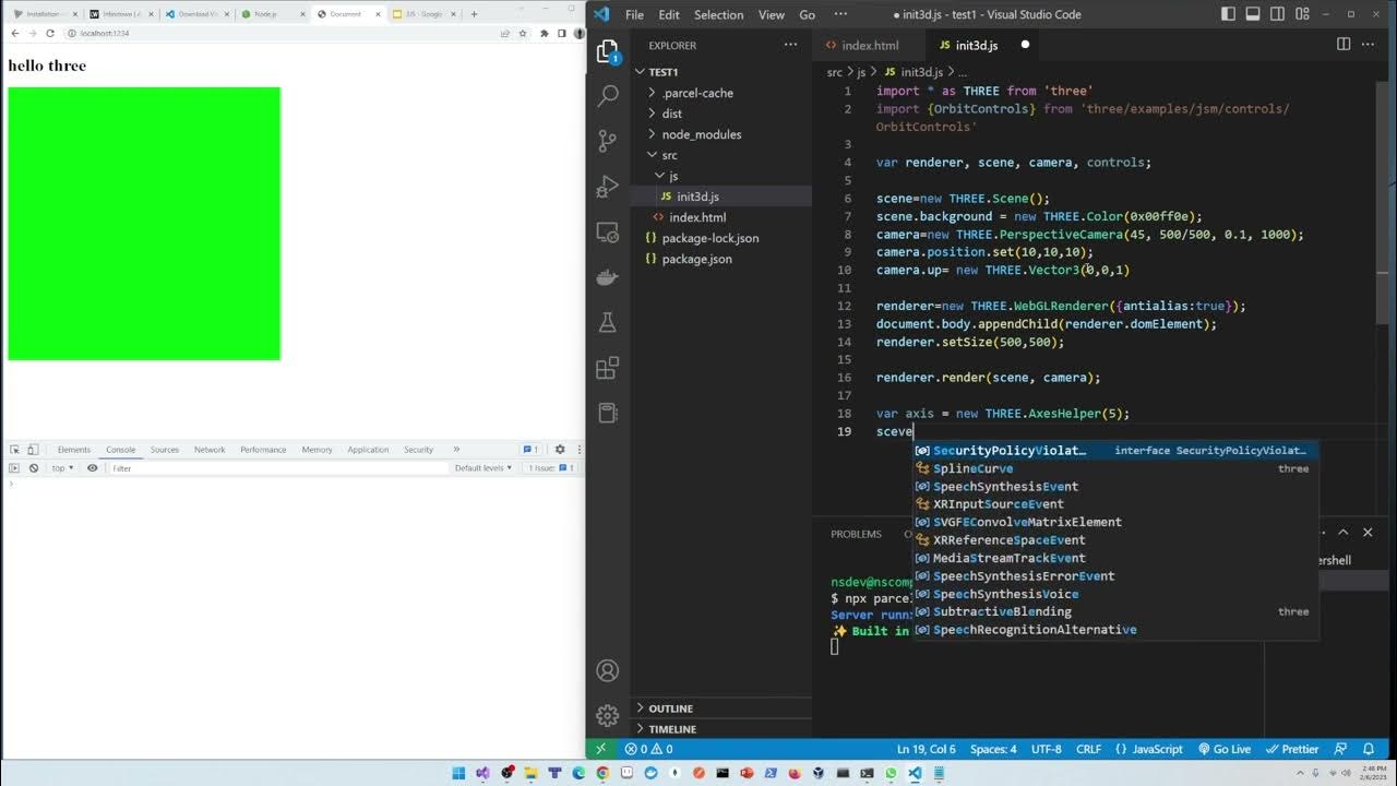 Three JS (three.js) draw a box (vid003) - YouTube