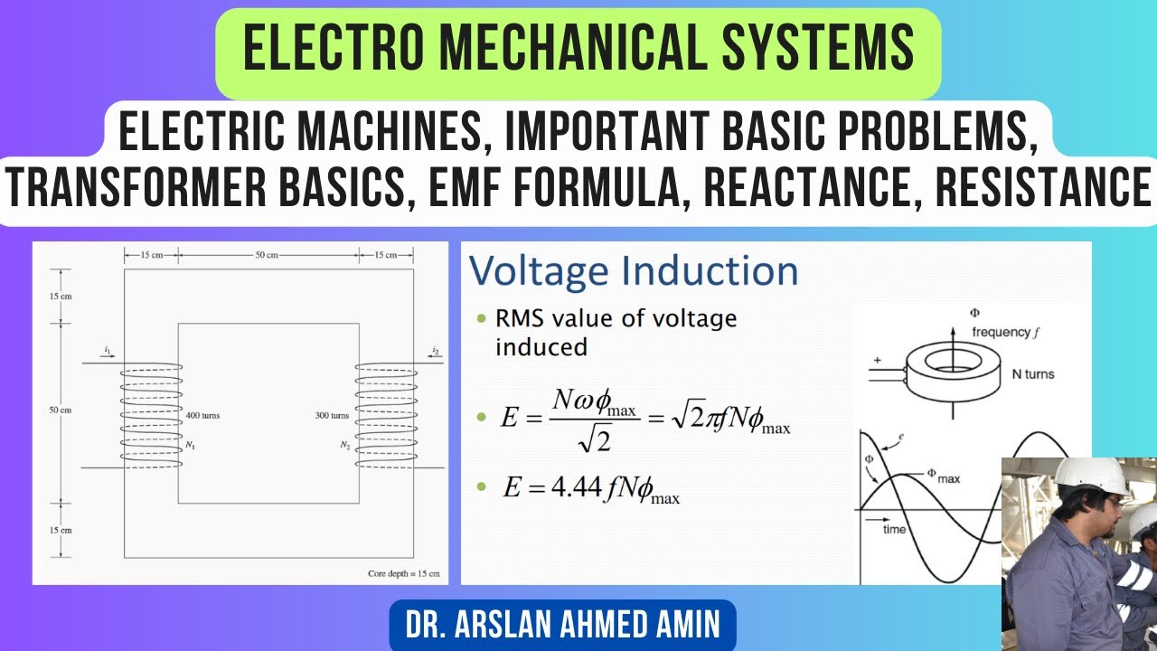 Electric Machines, Important Basic Problems, Transformer Basics, EMF Formula, Reactance ...