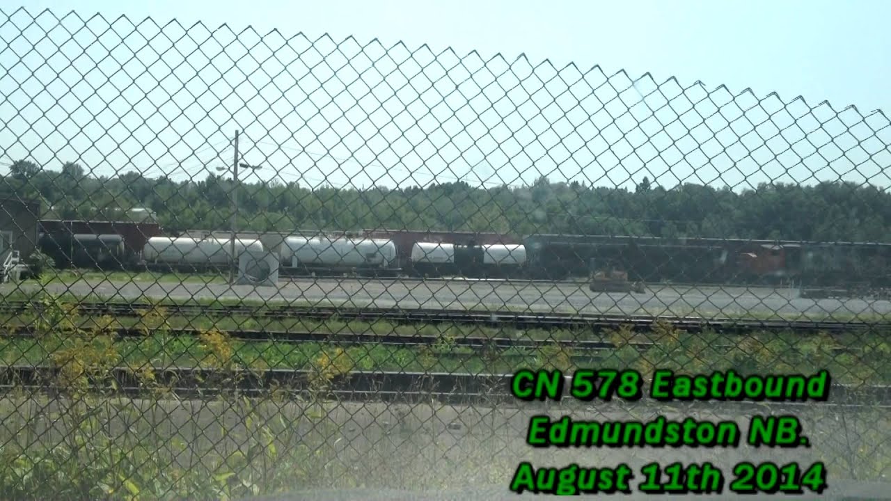 [HD] CN 4107, CN 4771 (Train 578 Eastbound) in Edmundston NB ...