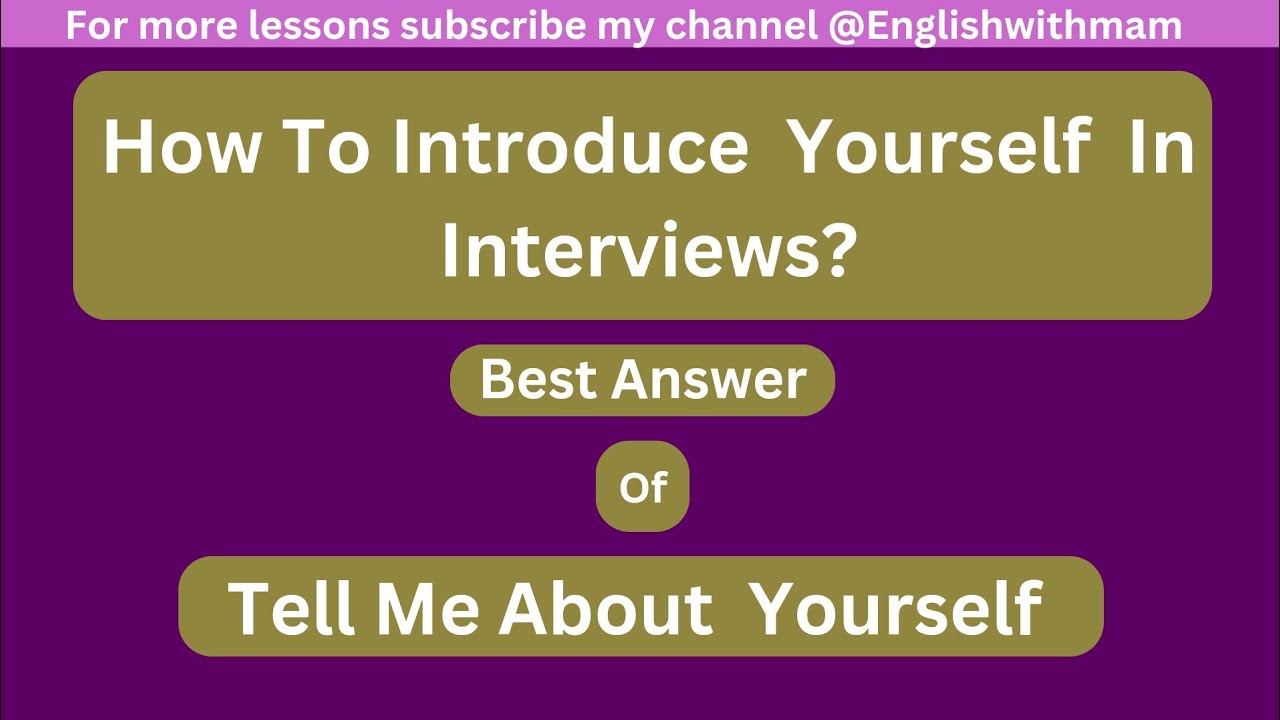 How To Introduce Yourself In Interviews/Best Answer/Tell Me About ...