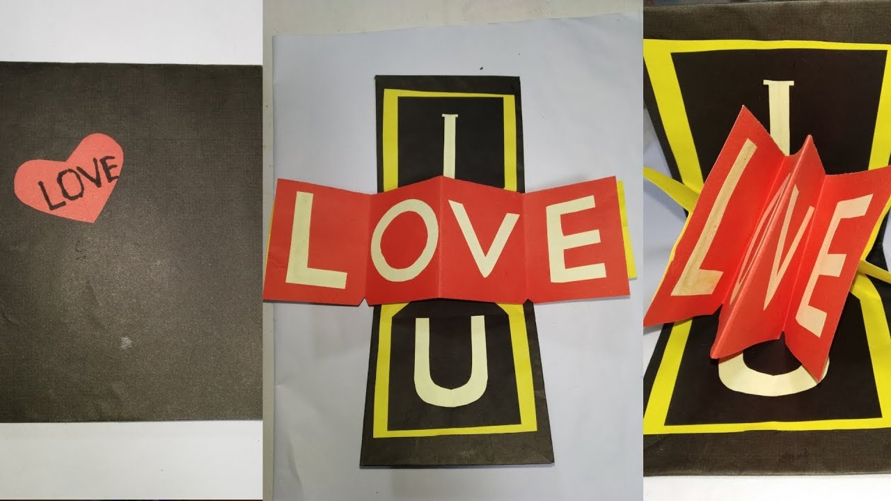 beautiful love card for loved! I Love U card paper idea //star kraft ...