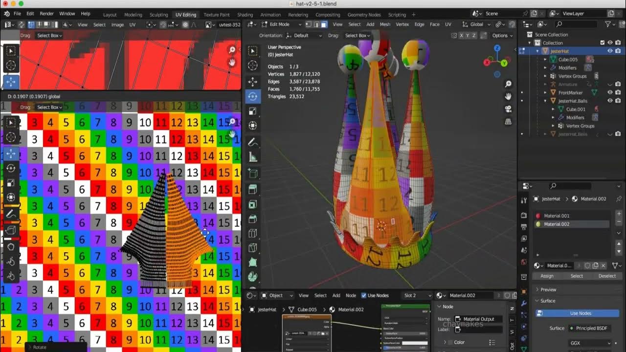 Making Jesters Hat | Blender 3D - YouTube