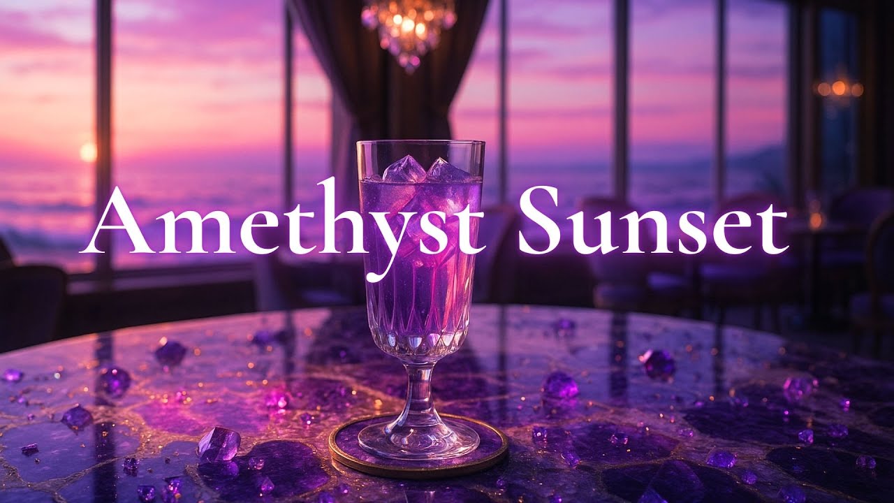 【アメシスト – 夕暮れに染まる宝石カフェBGM】Gemveil Café – Amethyst Sunset | Luxury Lo-fi, Ambient, Chillhop, Cafe ...