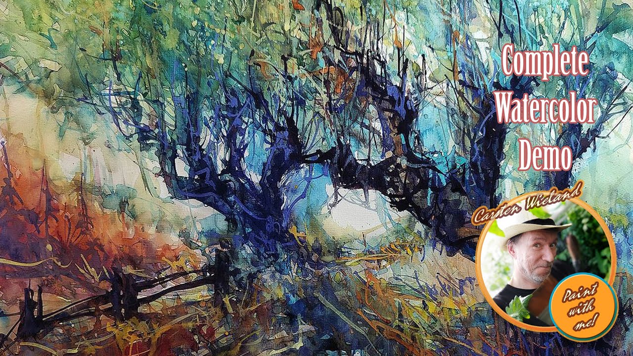 Old Trees are great for loose Watercolors - Carsten Wieland - YouTube