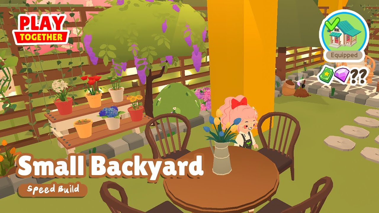 Small Spring Backyard Speed Build (Cozy Neutral Home Part 2) 🌸 | Forest ...