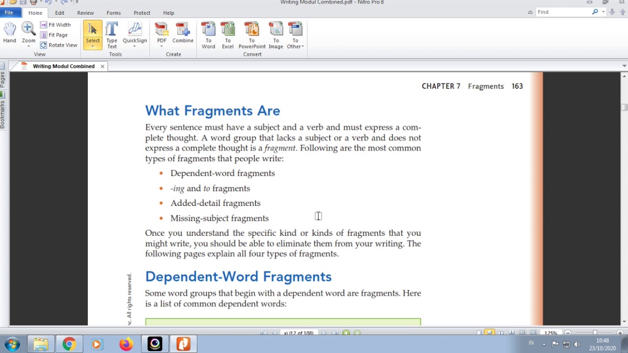 Fragments; Dependent word fragments - YouTube