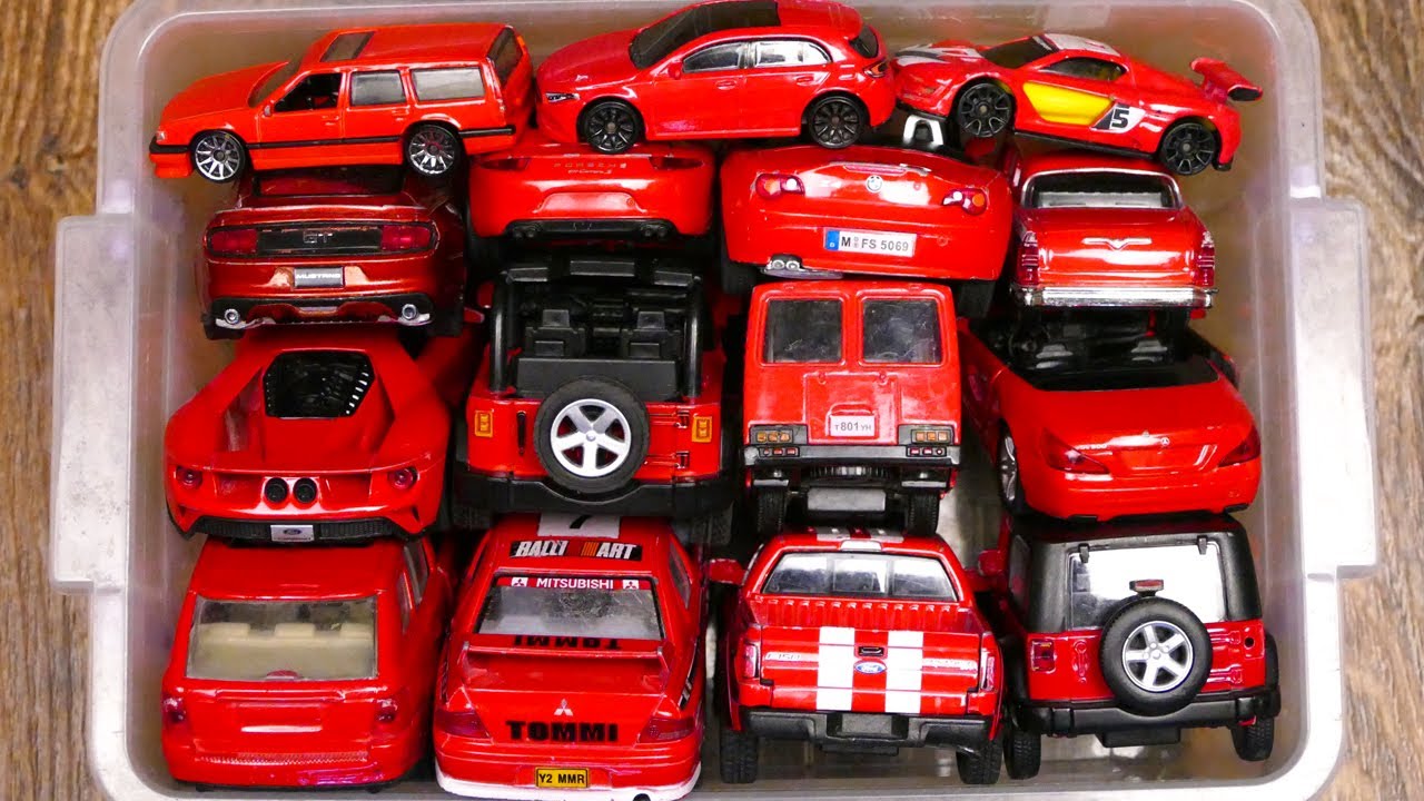 Unboxing a Full Box of Premium Diecast Model RED Cars - YouTube