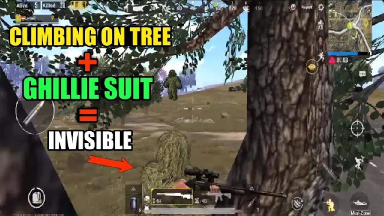 How to climb a tree in Pubg mobile 0.02 % know this|| 100% working ...