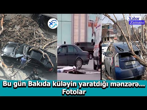 Bu gün Bakıda küləyin yaratdığı mənzərə... - Görüntülər