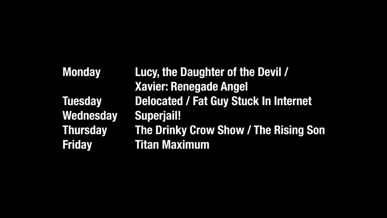 History of Adult Swim (Week 5) - Schedule Card - YouTube