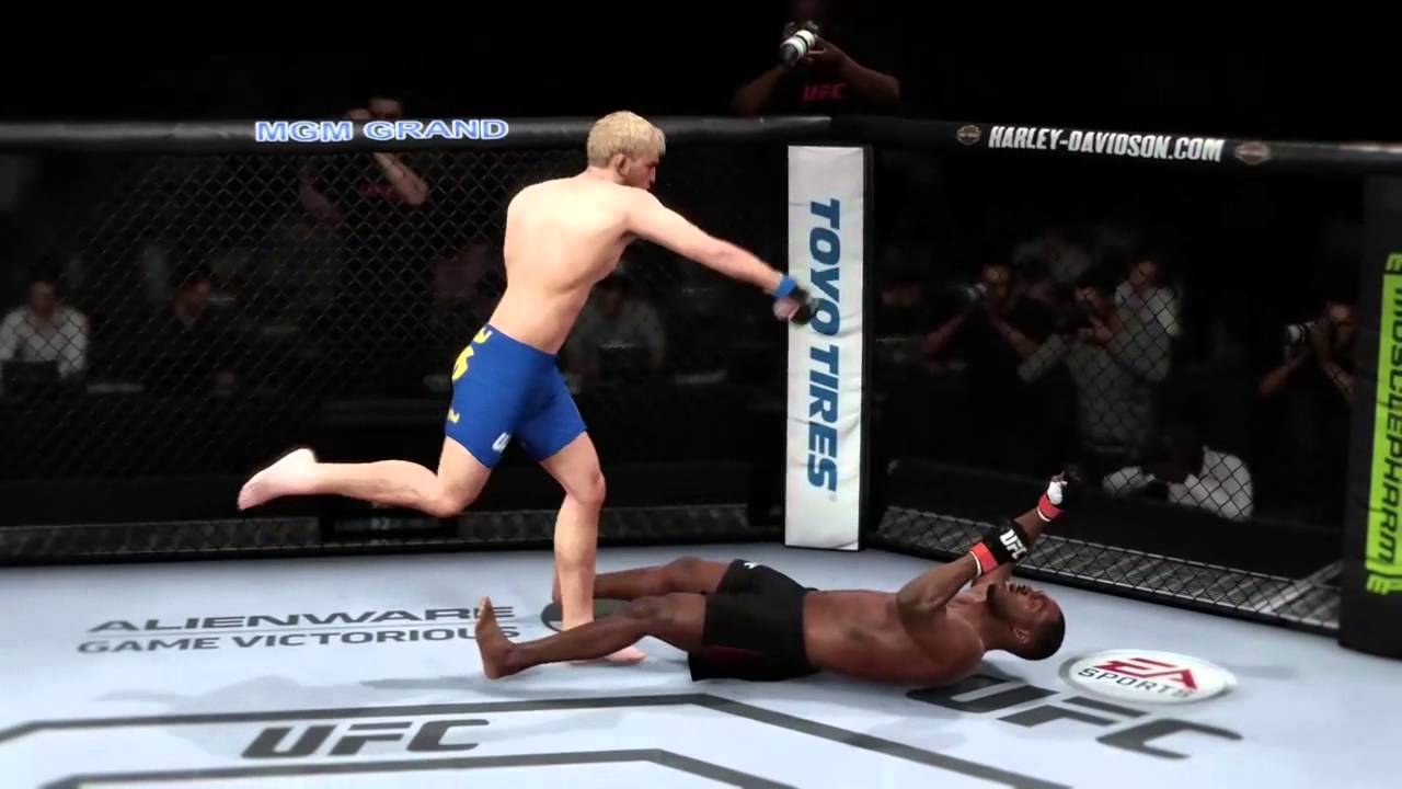 EA Sports UFC - Off The Cage Superman Punch KO - YouTube