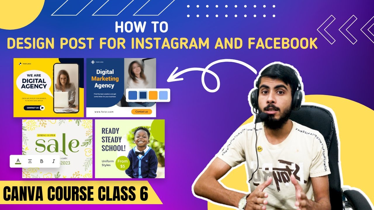 Canva post design & edit tutorial for Instagram and Facebook - YouTube