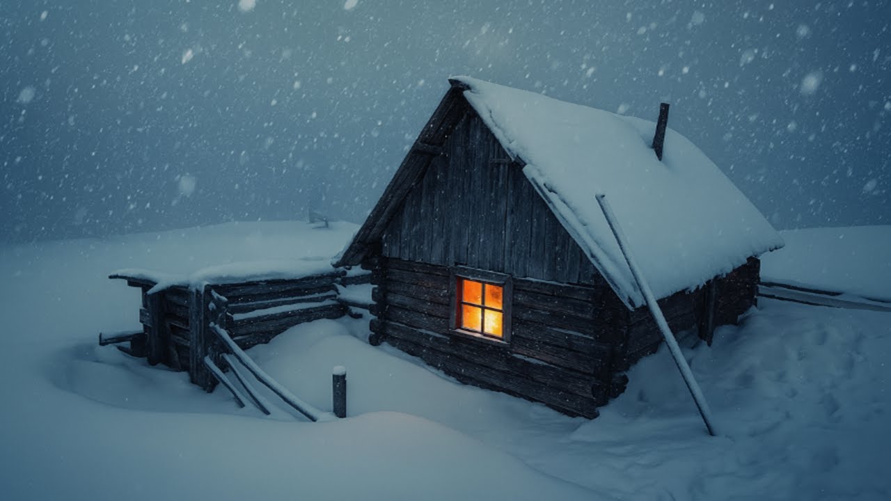 Winter Camping in EXTREME COLD (-45) Snowstorm and wolves I'm hiding in ...