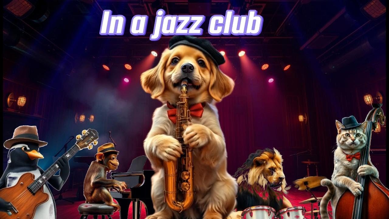Cute animals playing in a jazz club - YouTube
